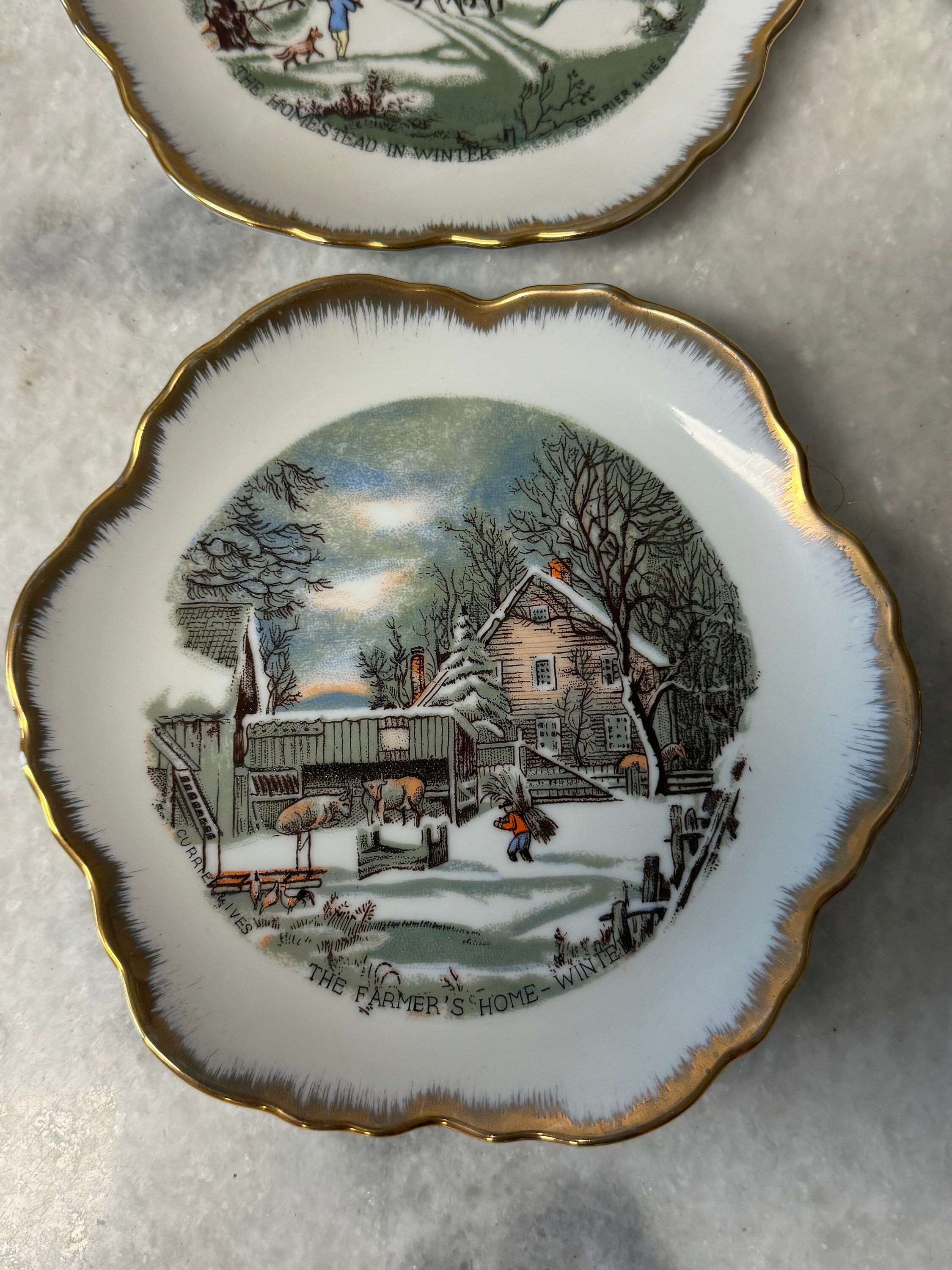 Vintage Currier and Ives the Old Homestead Collectors Plates Set of 4 ...