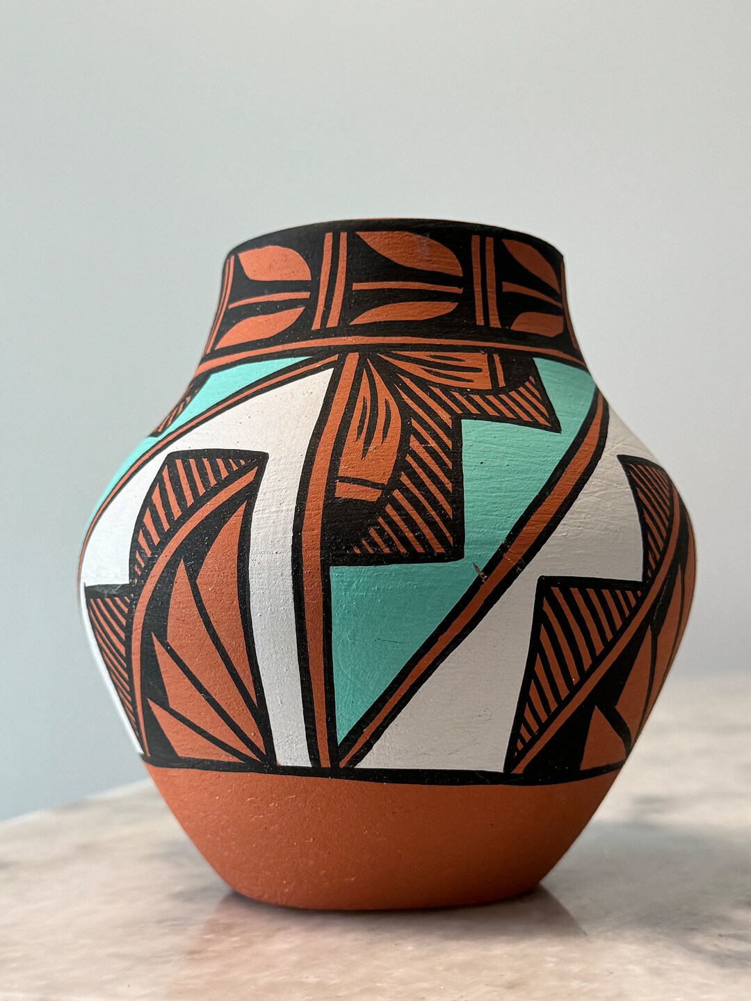 Stunning Vintage Hand Painted Native Jemez NM Pottery, Jemez NM Signed ...