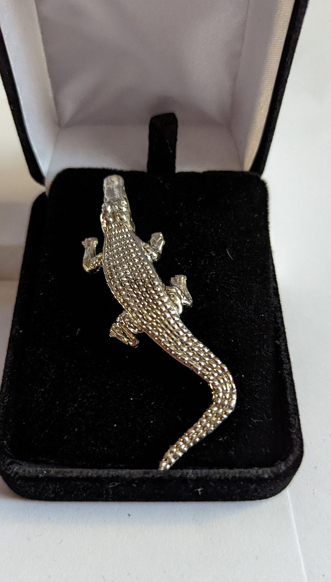 Sterling Silver Alligator Pendant - Etsy