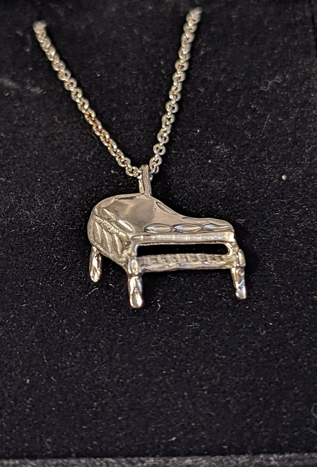 Sterling Silver Piano Pendant on Cable Chain - Etsy