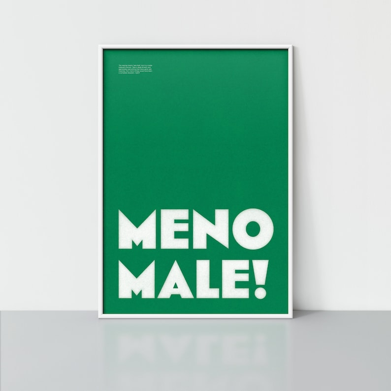 Poster Meno Male Italy Typography Minimalism Vintage Europe - Etsy