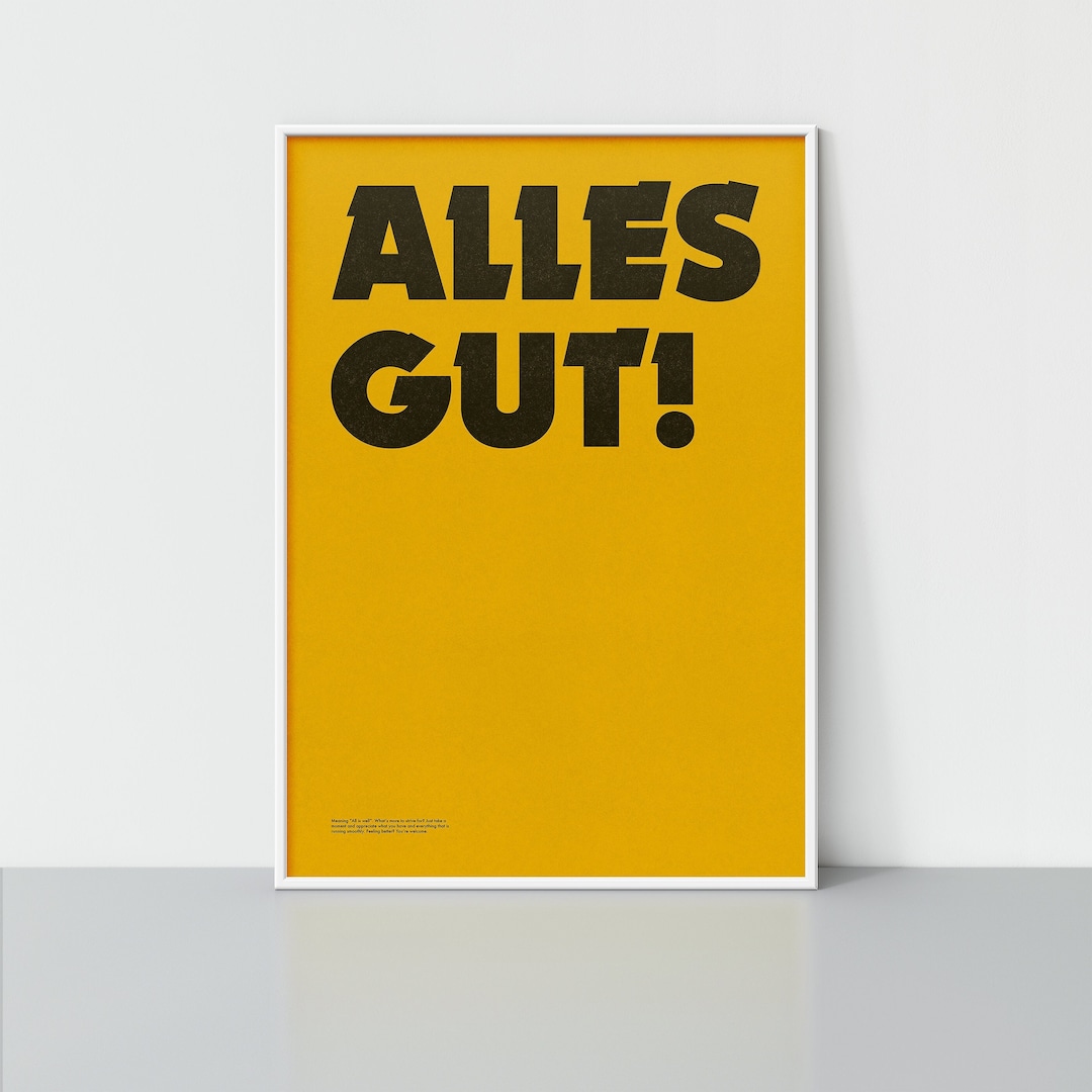 Alles Gut Poster Print | Vintage Poster | Bauhaus Poster | Typography ...