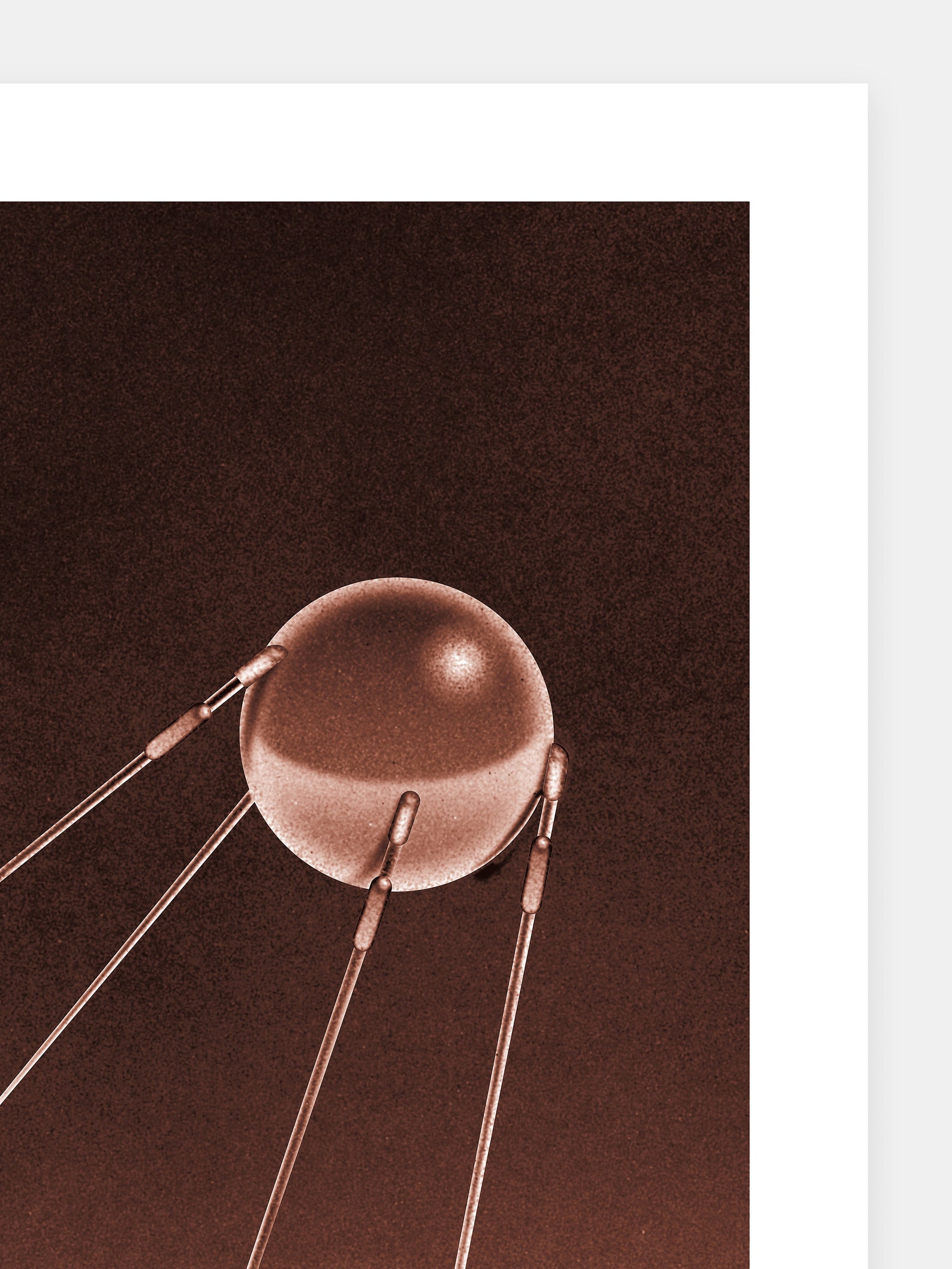 Sputnik Retro Space Poster Minimal Wall Art Rusty Red | Etsy
