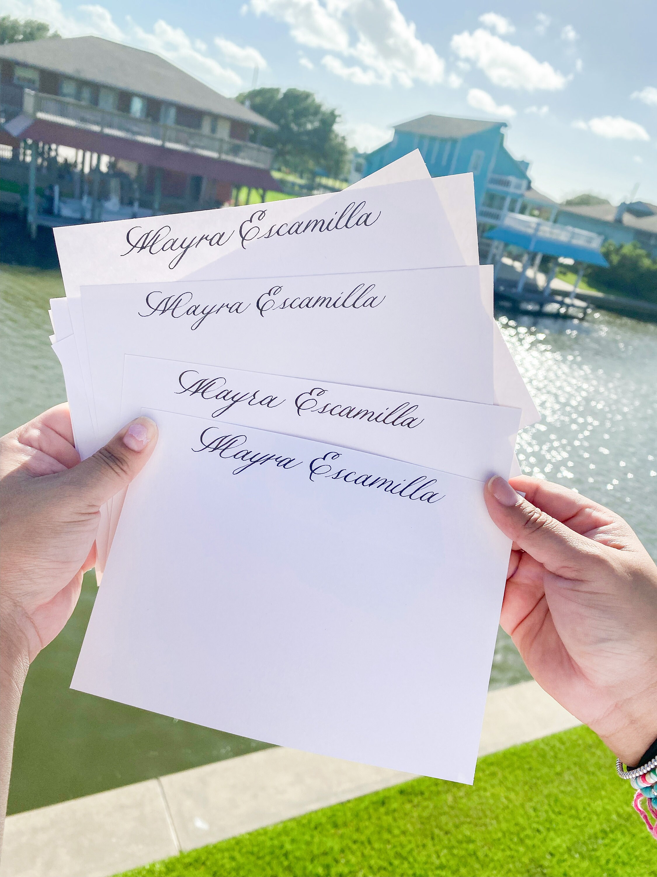 CUSTOM Calligraphy Notecards /happy Mail/ Point Pen/ Personalized ...