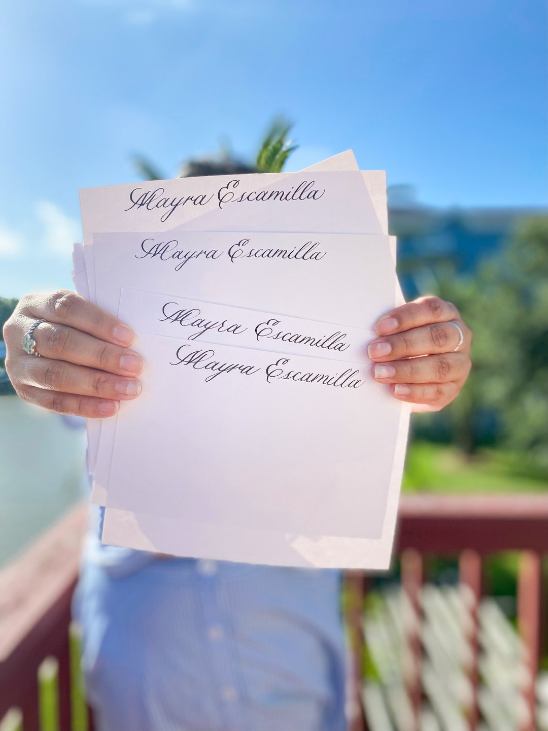 CUSTOM Calligraphy Notecards /happy Mail/ Point Pen/ Personalized ...