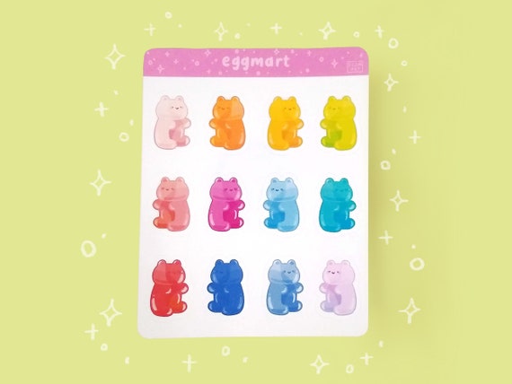 Rainbow Gummy Bears Sticker Sheet Bullet Journal and - Etsy