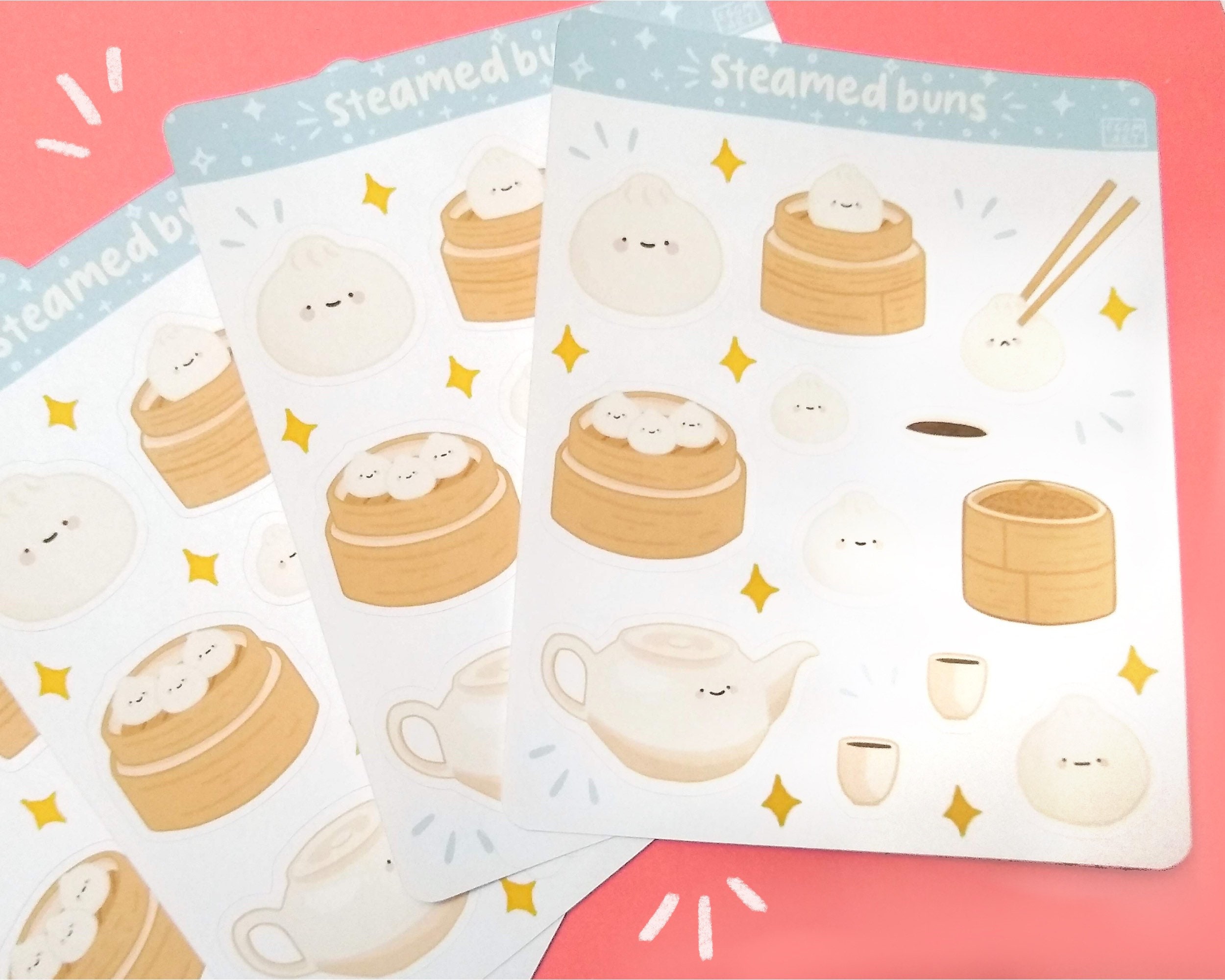 Steamed Buns Sticker Sheet // bullet journal and scrapbooking | Etsy