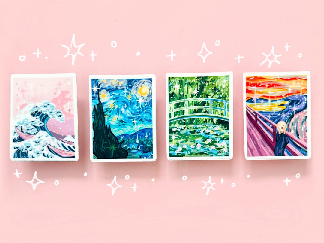 Famous Paintings Stickers | 4 Designs | Sticker for Journals, Laptop ...
