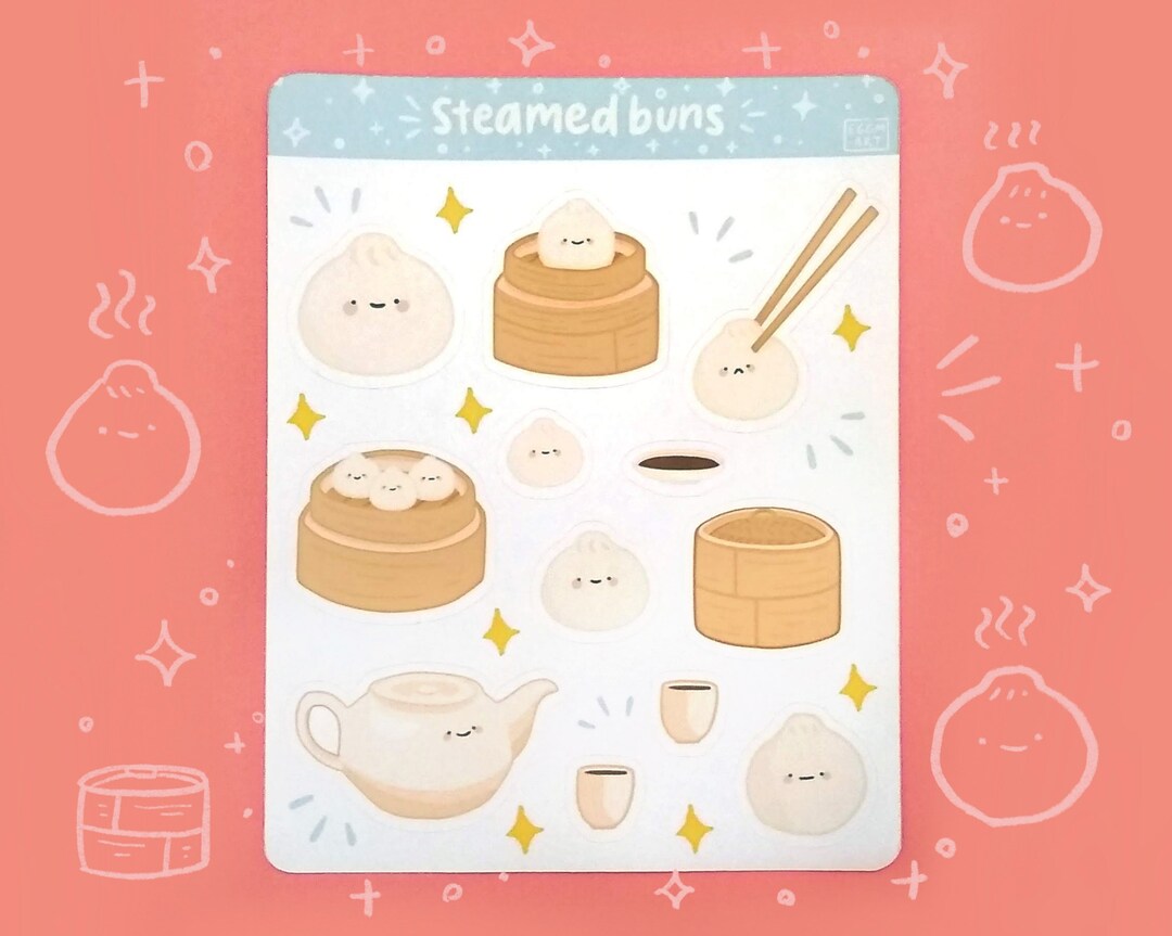 Steamed Buns Sticker Sheet | Bullet Journal and Scrapbooking Stickers ...