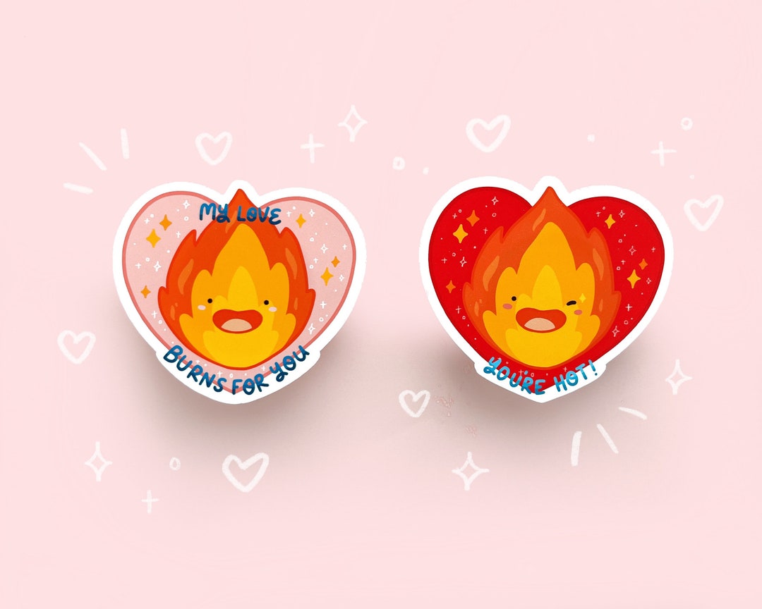 Fire Heart Sticker // Sticker for Journals Laptop Hand Drawn - Etsy