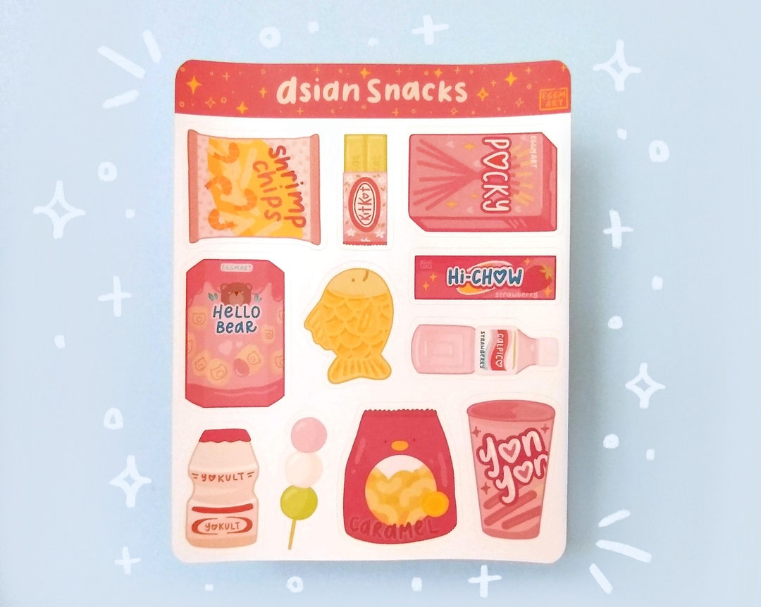 Asian Snacks Sticker Sheet Bullet Journal and Scrapbooking - Etsy