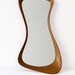 Organic Shaped Wooden Wall Mirror – Modern Asymmetrical Mirror Art for ...