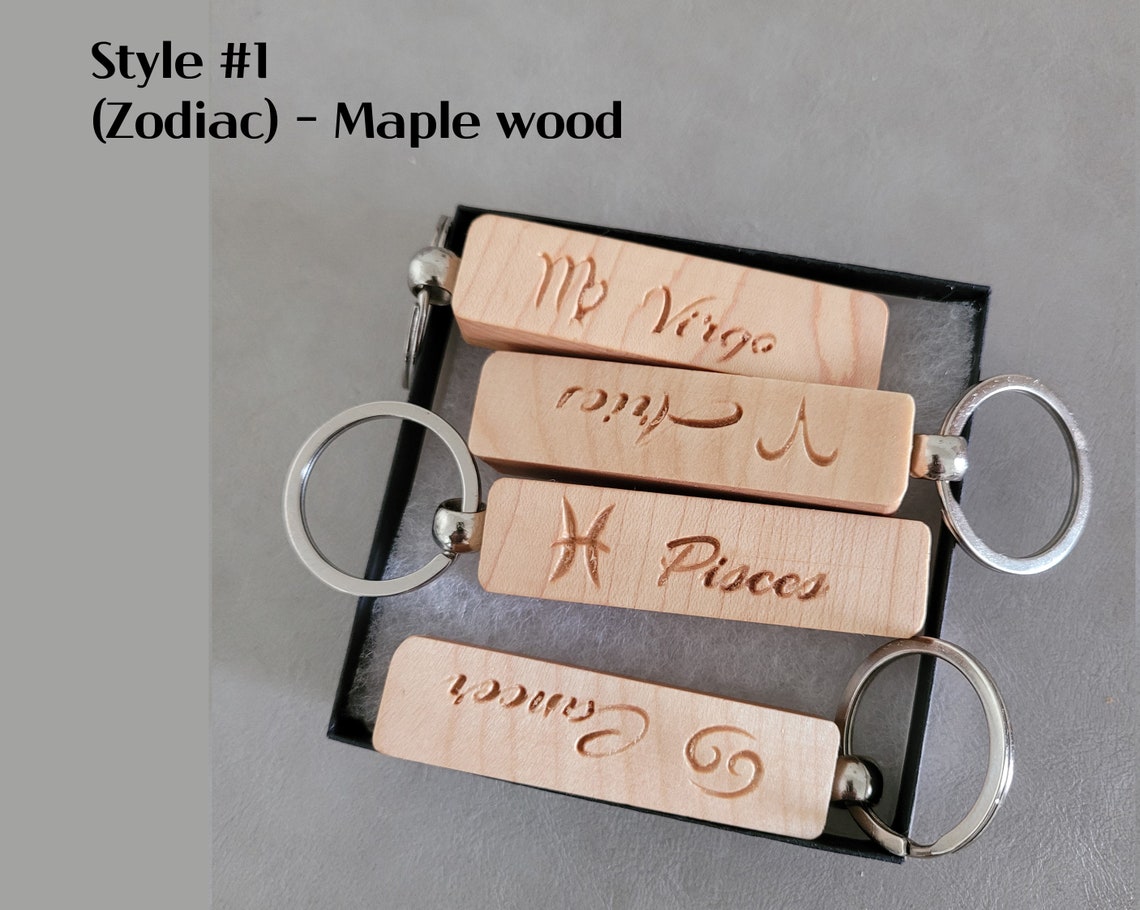 Wooden Key Ring/ Walnut & Maple Key Ring/family Key Ring/only 1set's ...