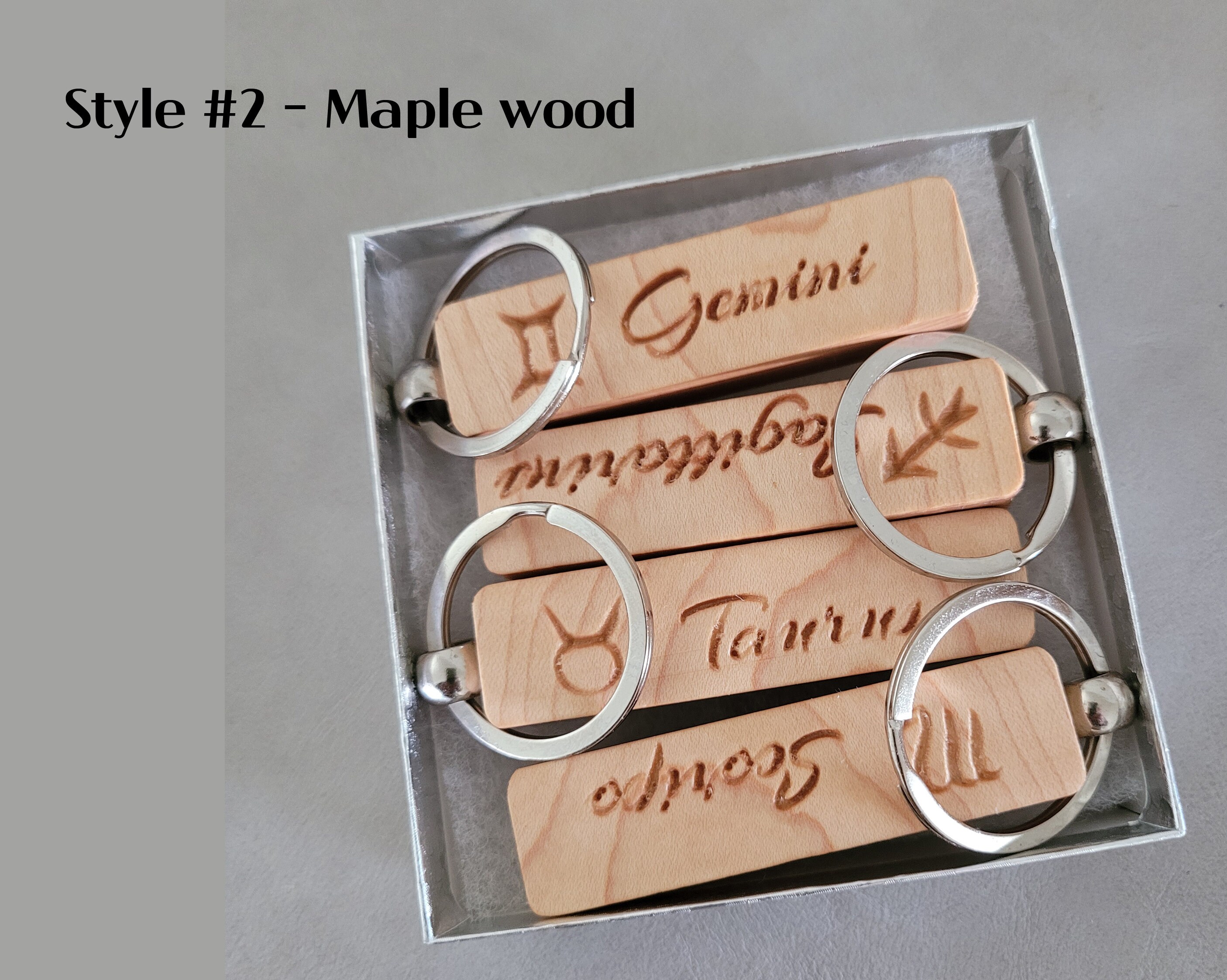 Wooden Key Ring/ Walnut & Maple Key Ring/family Key Ring/only 1set's ...