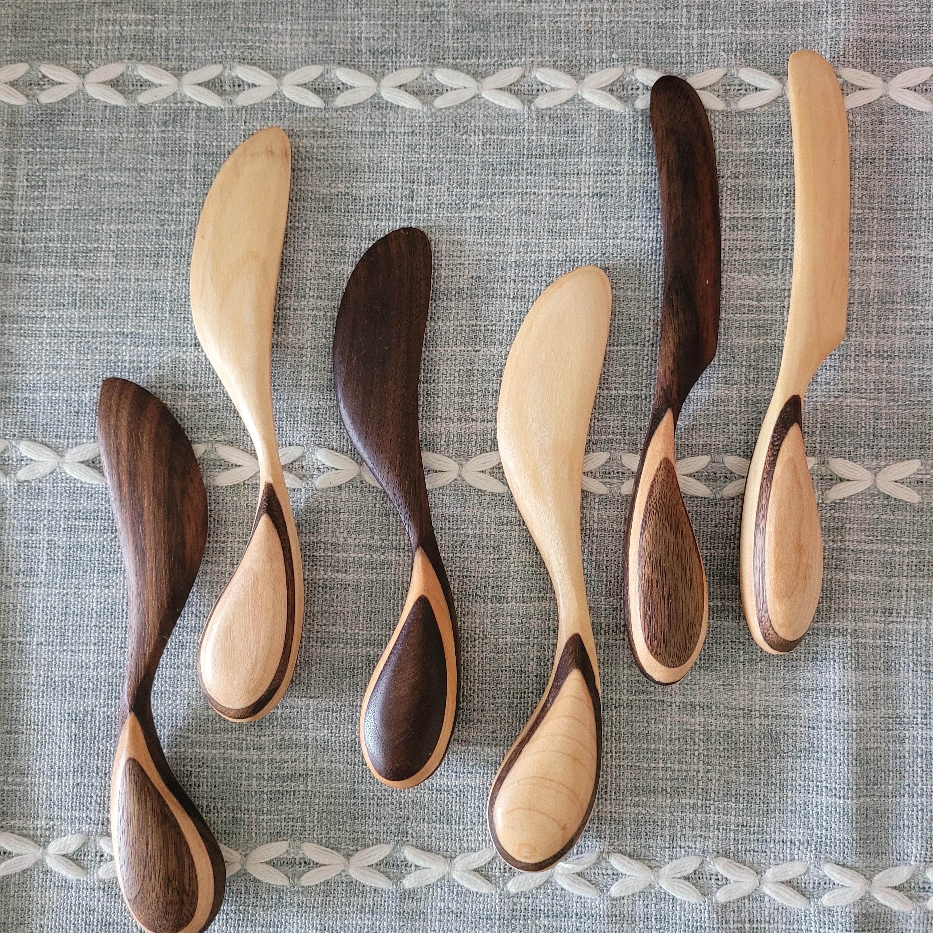 Wooden Butter or Cheese Spreader Handcraft Unique Knives, Mixed Maple ...