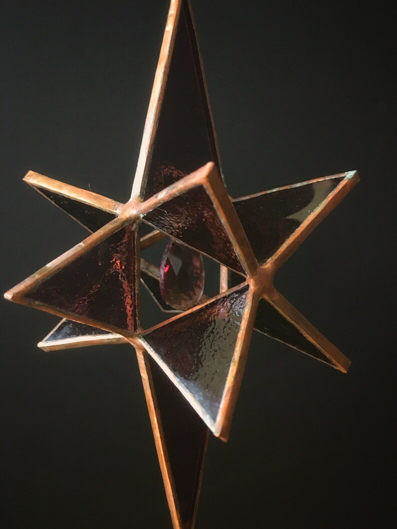 Large Stained Glass Moravian Star With Centre Crystal. Hand - Etsy