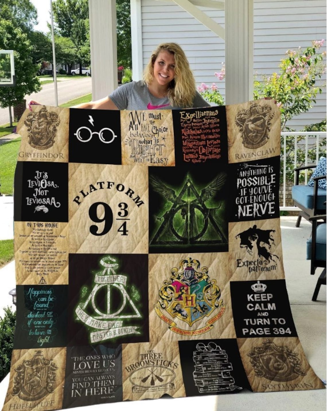 Harry Potter Quilt Harry Potter Hogwarts School of | Etsy