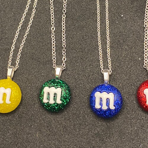 Resin M&M Accessories M and M Necklace M and M Keychain - Etsy