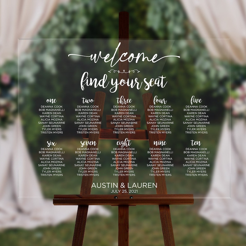 Acrylic Wedding Seating Chart - Etsy