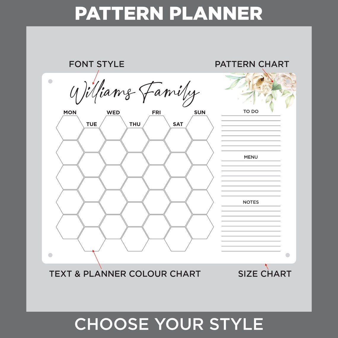 Acrylic Note Board Wall Calendar 47 Mm Personalized Monthly - Etsy