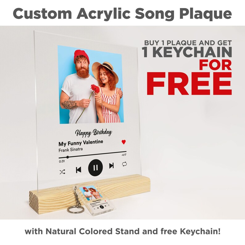 Custom Song Plaque, Free Keychain, Music Album Cover - Music Frame ...