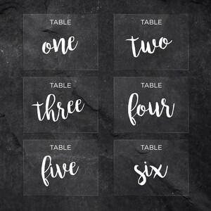 Editable Table Sign, Bundle of 6 or More, Clear Acrylic Wedding Table ...