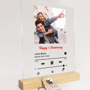 Personalized Acrylic Song Plaque With Free Keychain Custom Music Photo ...