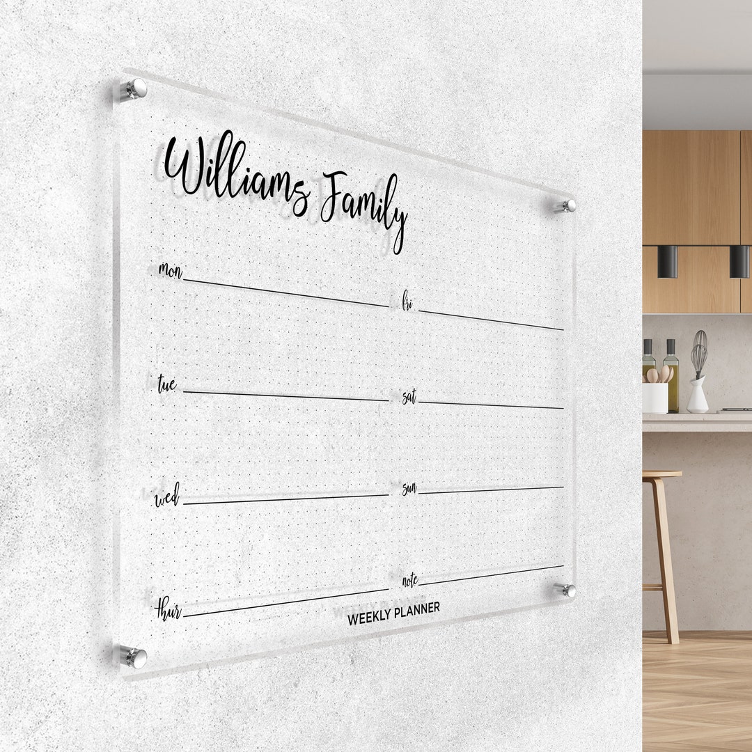 Personalized Acrylic Family Planner: Wall Calendar, Task Organizer - Etsy