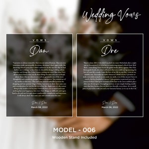 Personalized Wedding Vow Photo Frame Set: Clear Acrylic Plaques - Etsy