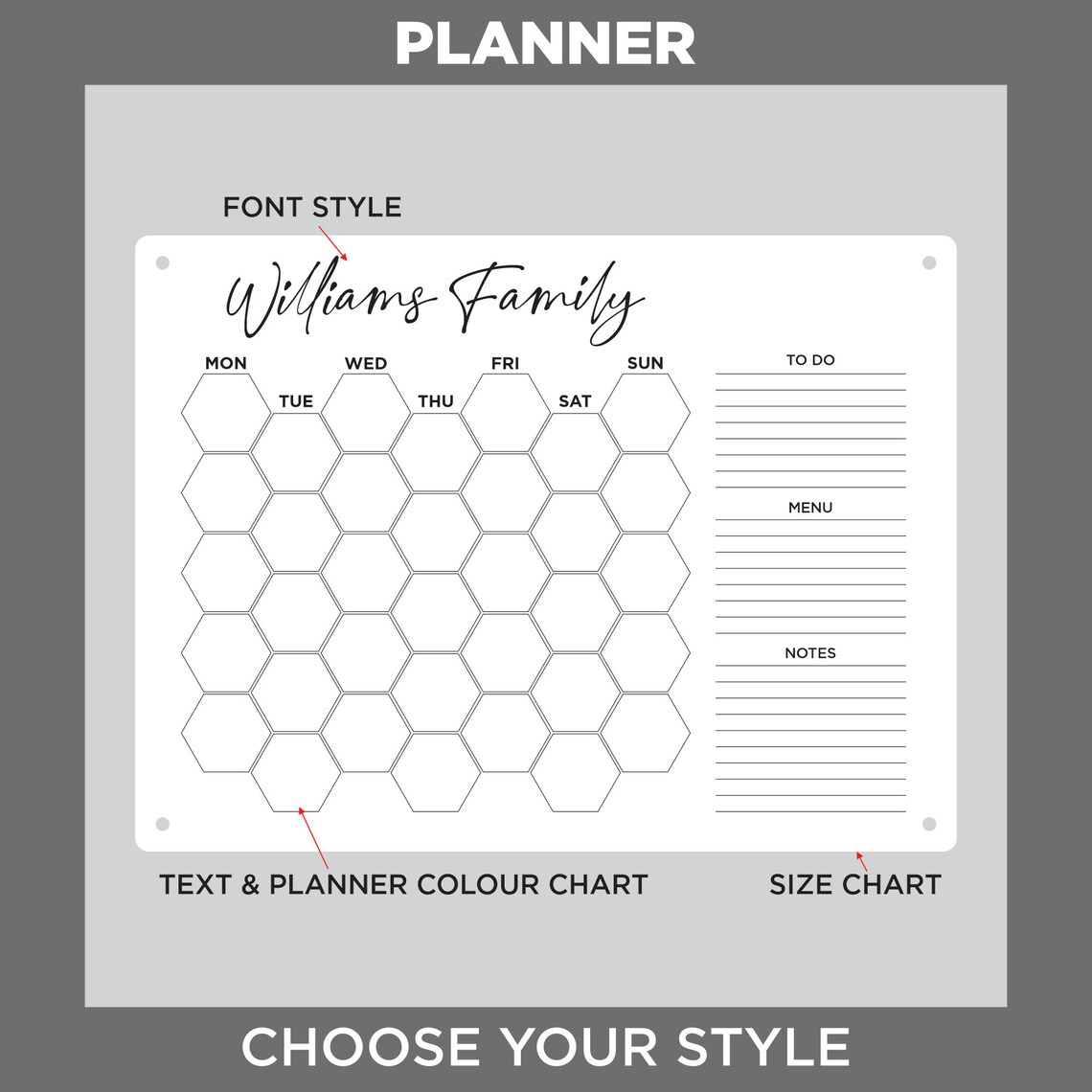 Acrylic Note Board Wall Calendar 47 Mm Personalized Monthly - Etsy