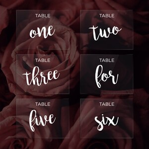 Editable Table Sign Bundle of 6 or More Clear Acrylic | Etsy