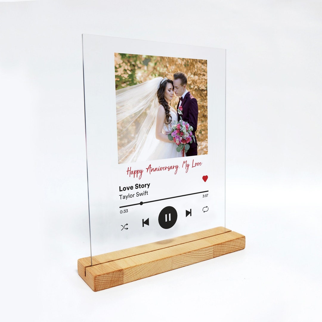 Custom Acrylic Song Plaque With Natural or Dark Colored Stand Medium ...