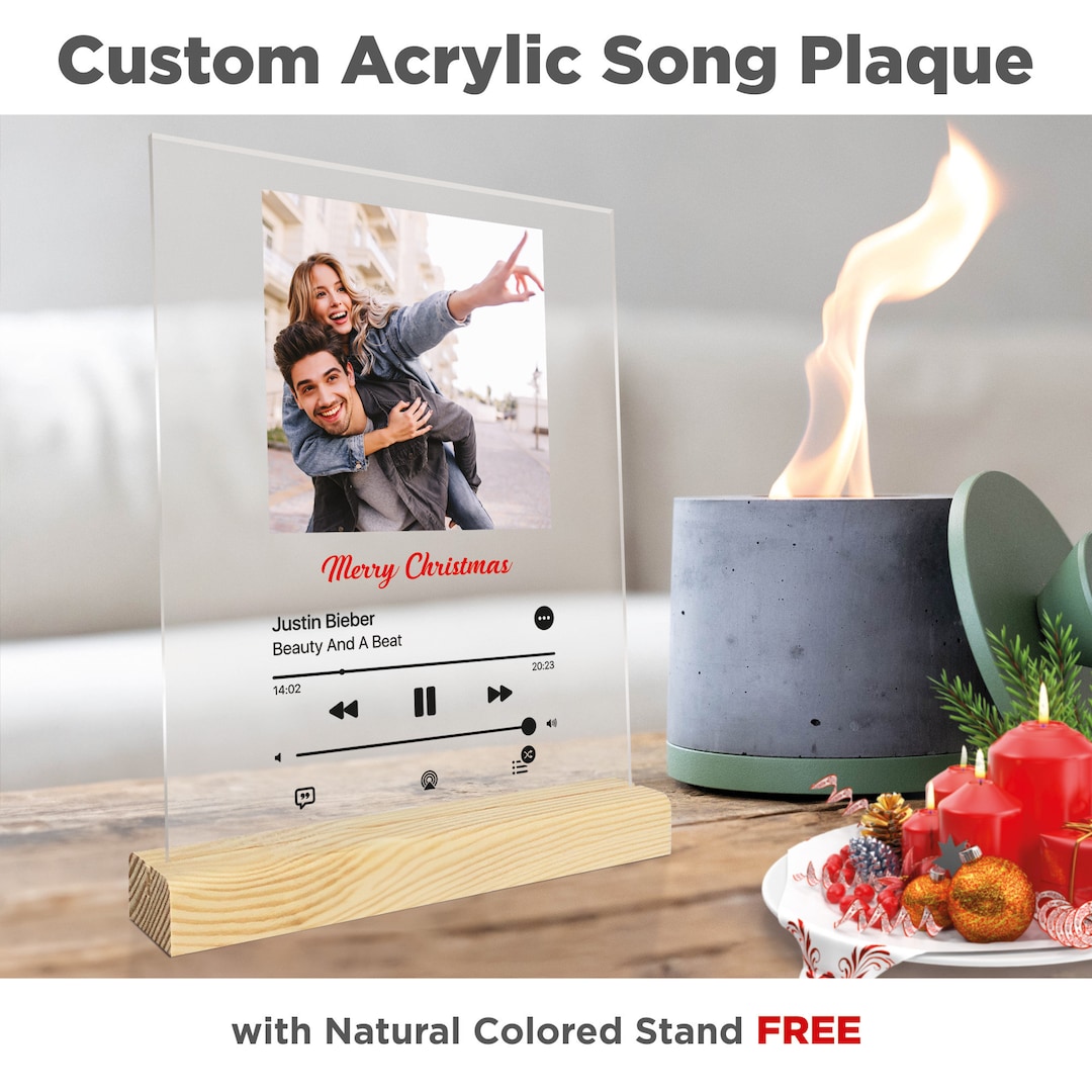 Personalized Acrylic Song Plaque With Free Keychain Custom Music Photo ...