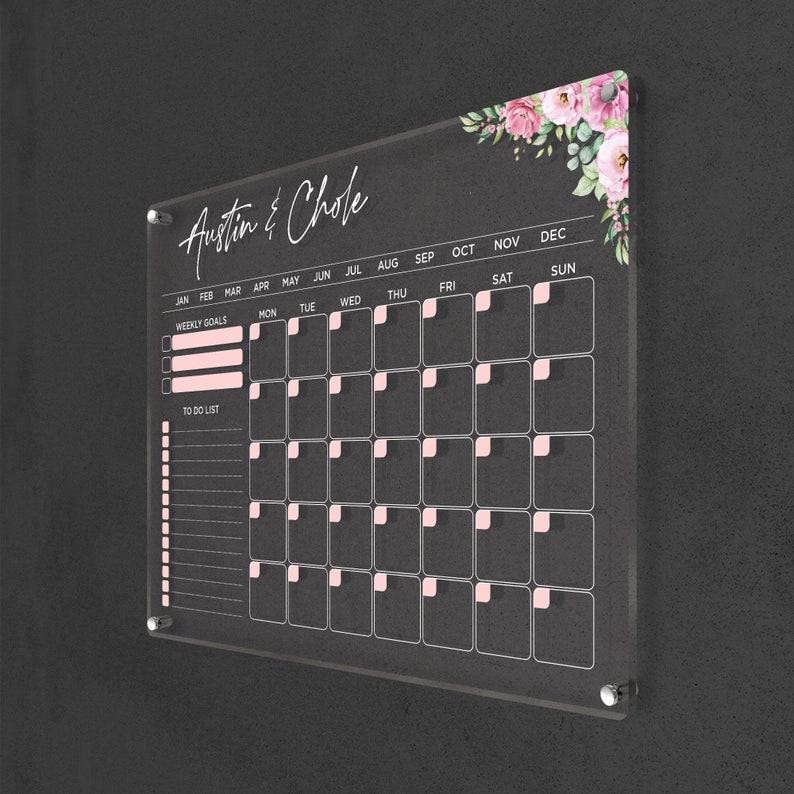 Personalized Acrylic Wall Calendar, Family Planner, Office Note Board ...