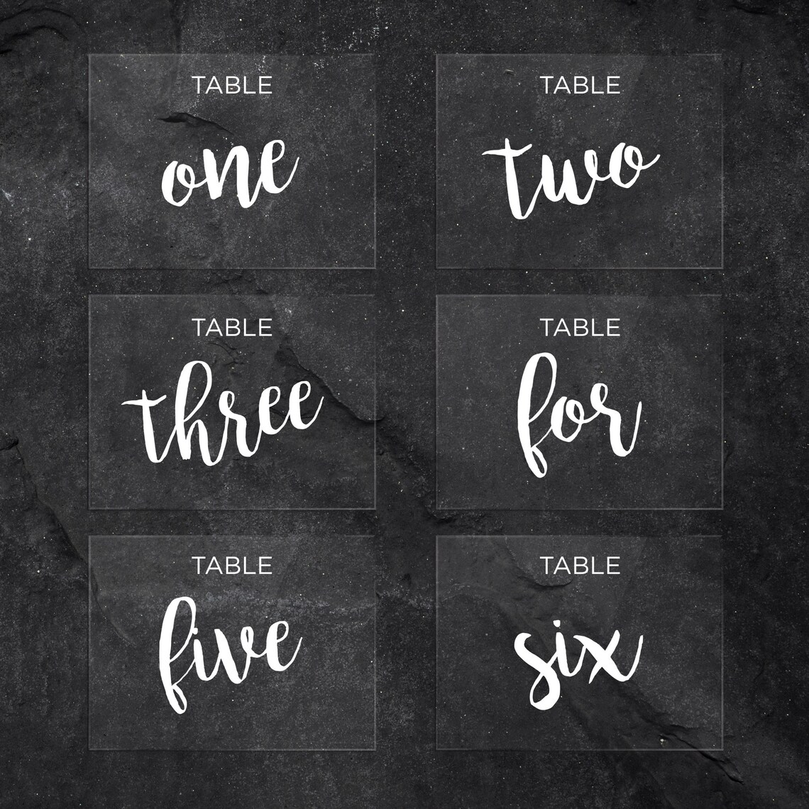 Editable Table Sign Bundle of 6 or More Clear Acrylic | Etsy