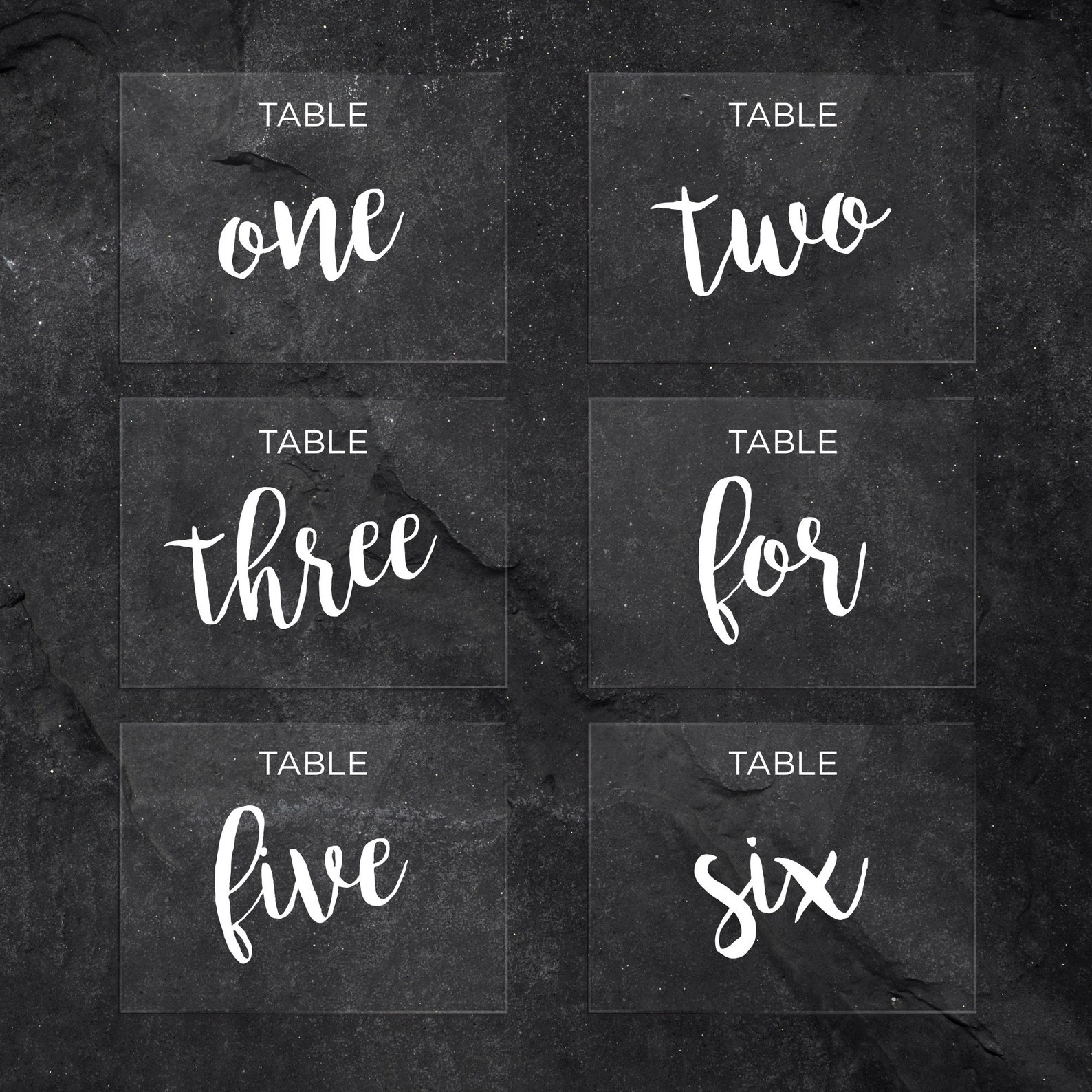 Editable Table Sign Bundle of 6 or More Clear Acrylic | Etsy
