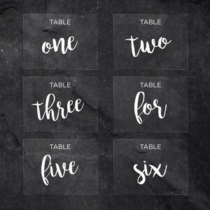 Editable Table Sign Bundle of 6 or More Clear Acrylic | Etsy