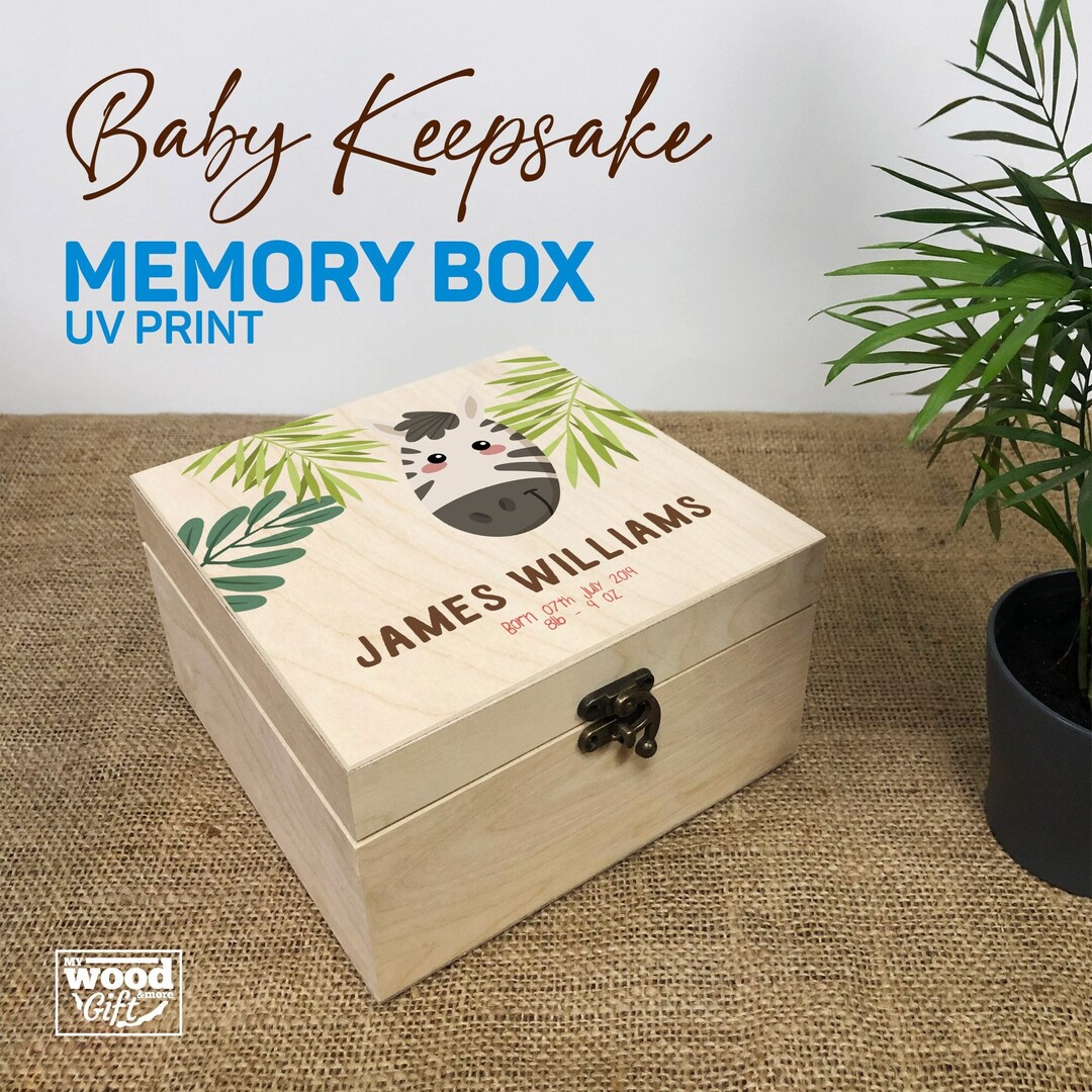 Personalized Baby Keepsake Box: UV Print Pine Wood Memory Box - Etsy