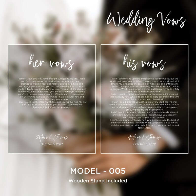 Personalized 2 Panels Vow Wedding Photo Frame Clear Acrylic - Etsy