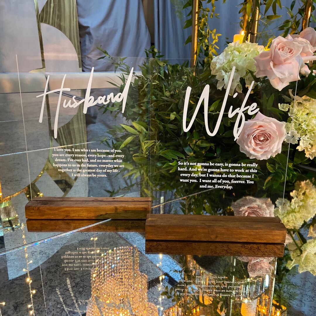 Personalized 2 Panels Vow Wedding Photo Frame Clear Acrylic - Etsy