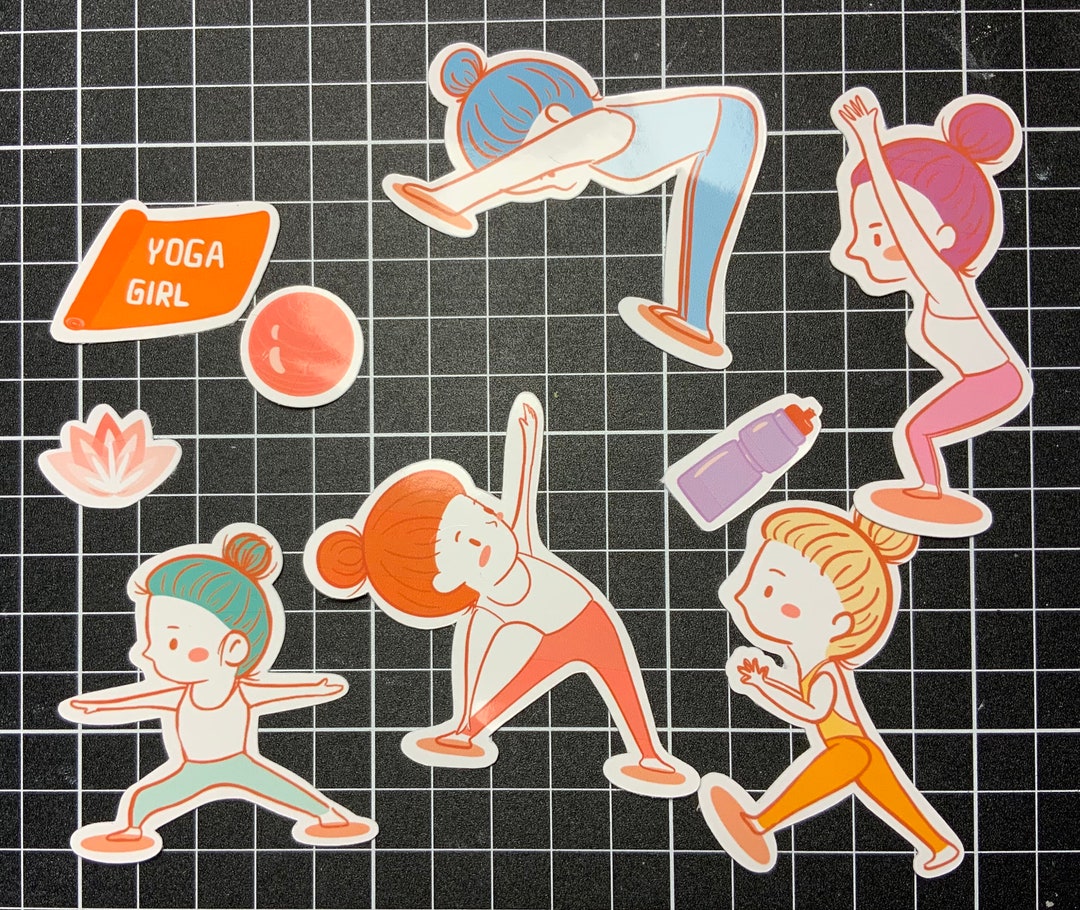 Yoga Girl Stickers, Original Design Stickers, Notebook Stickers, Bujo ...