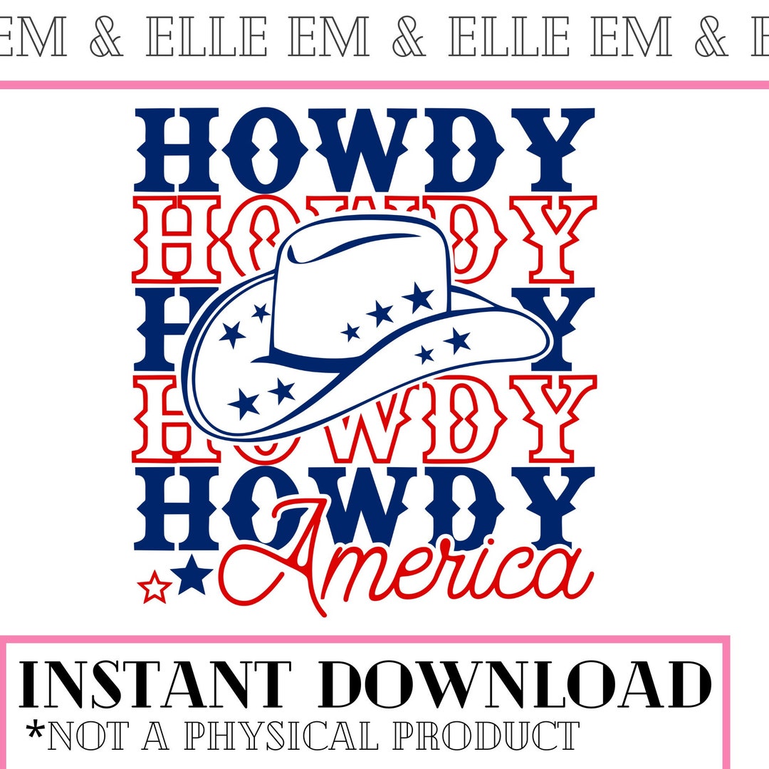 Howdy America 4th of July PNG, Western America Png, Western Design ...