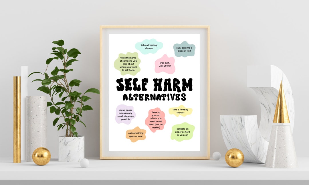 Alternatives to Self Harm Poster, Mental Health Wall Decor, Therapy ...