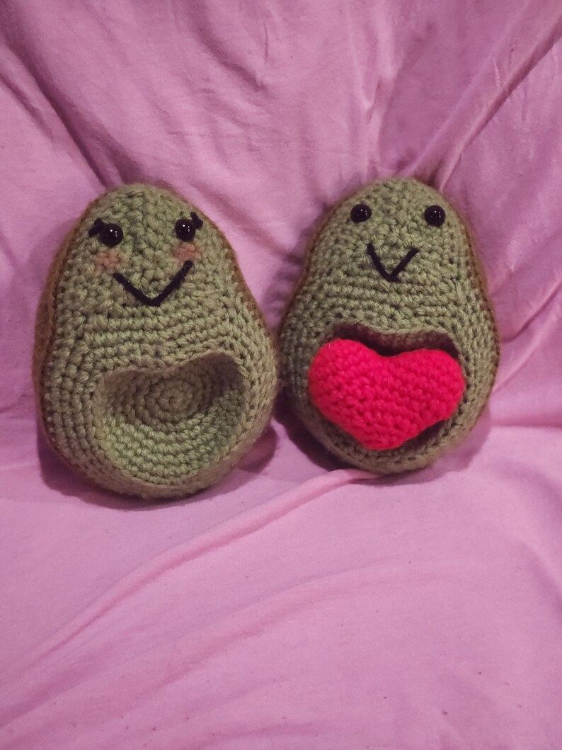 Crochet Amigurumi Avocado With Heart Avocados in Love Valentine's ...