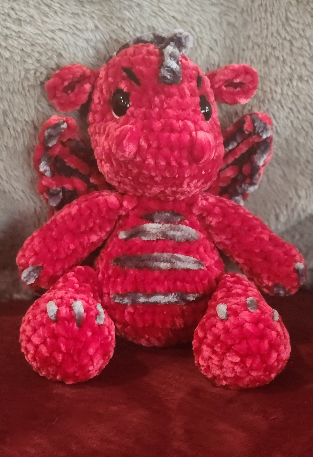 Baby Dragon Fire Element Dragon Plushie Fire Baby Dragon Crochet Dragon ...