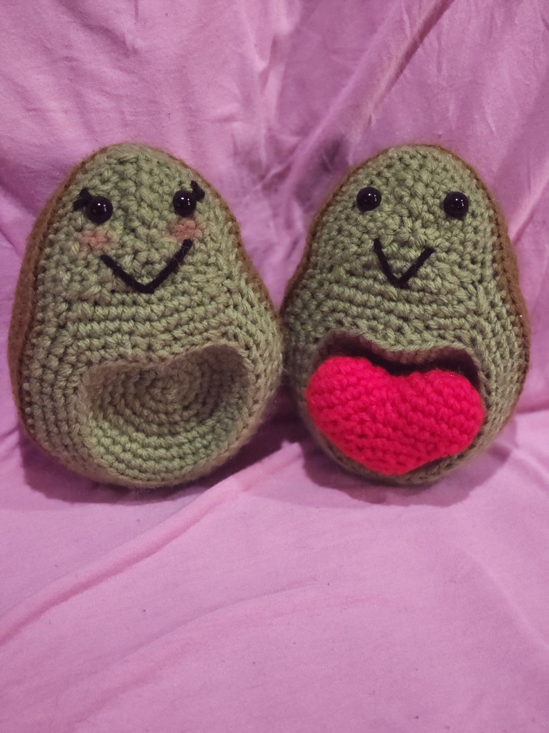 Crochet Amigurumi Avocado With Heart Avocados in Love Valentine's ...