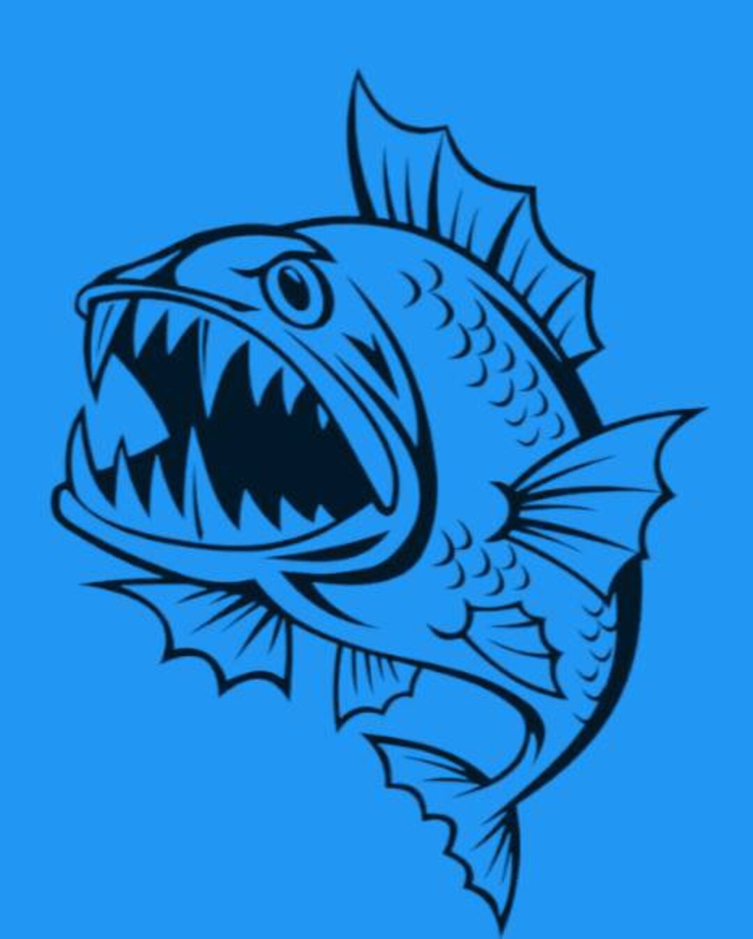 Angry Fish Decal Waterproof Car/window/van Decor - Etsy