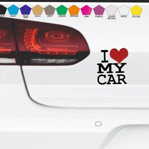 I Love My Car Sticker for Cars , Vinyl Stickers Removable Decorative ...