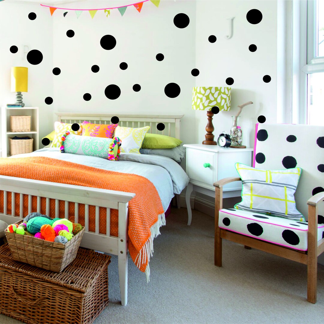 200 Polka Spots Vinyl Wall Decal Sticker Polka Dot Print - Etsy