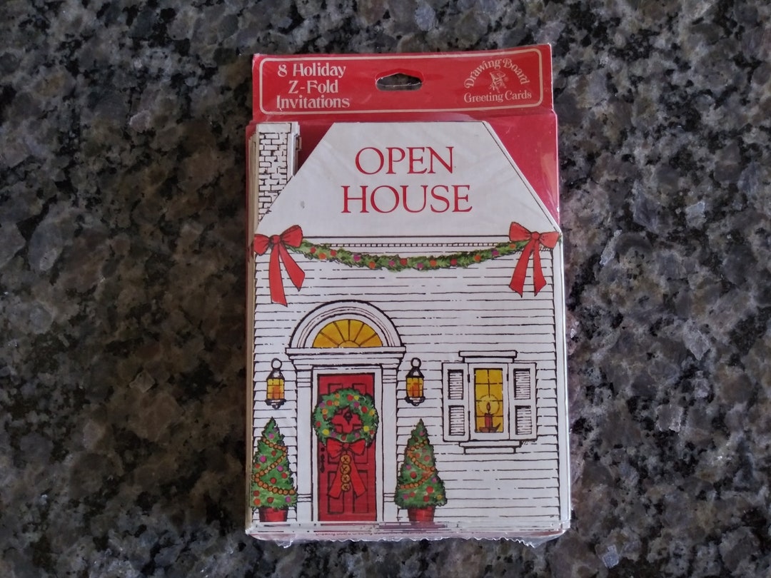Vintage Christmas Open House Invitations NOS - Etsy